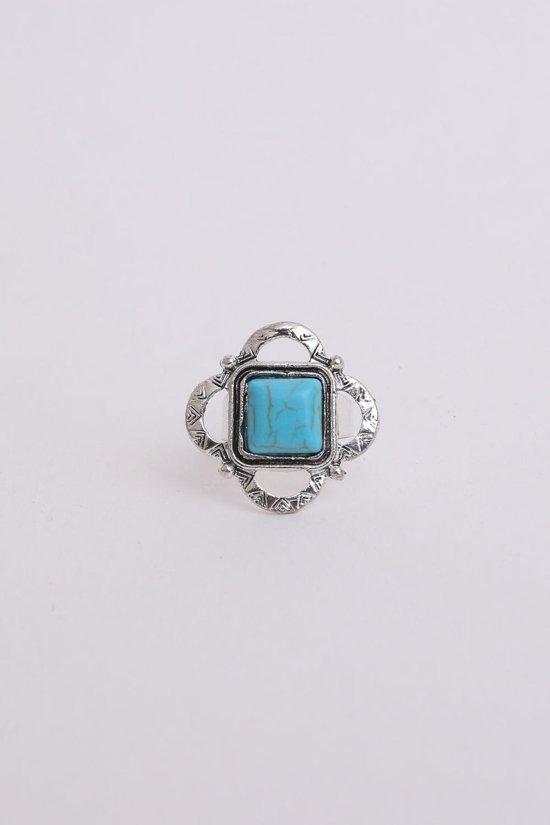 Square Cut Adjustable Turquoise Ring – Thank you